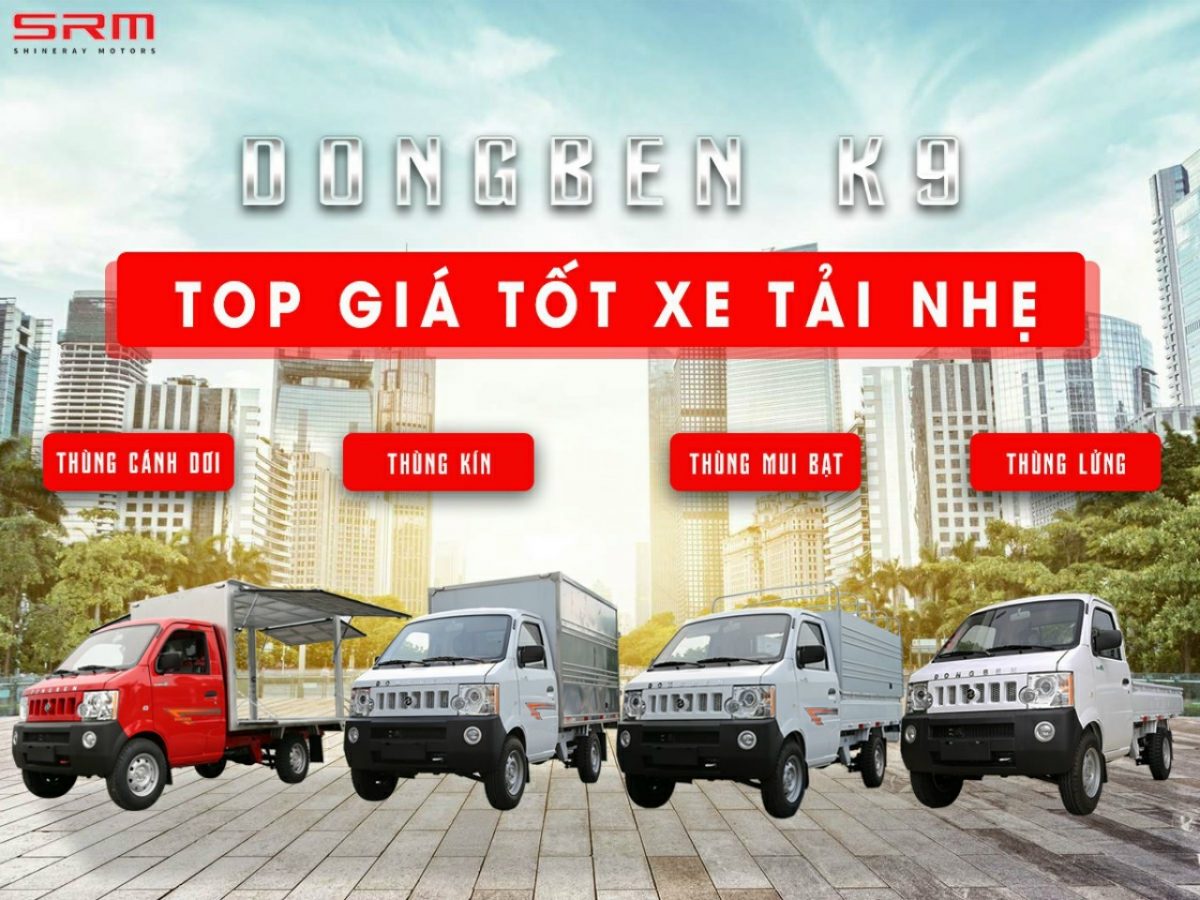 Xe tải Dongben K9 Thùng Kín Dài 2m45- Trọng Tải 990Kg - Đời 2024 - Xe Tải Việt